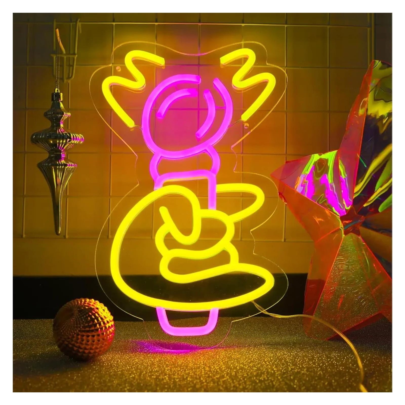 Microphone Neon Sign Dimmable For Music Decoration For Game Room ...