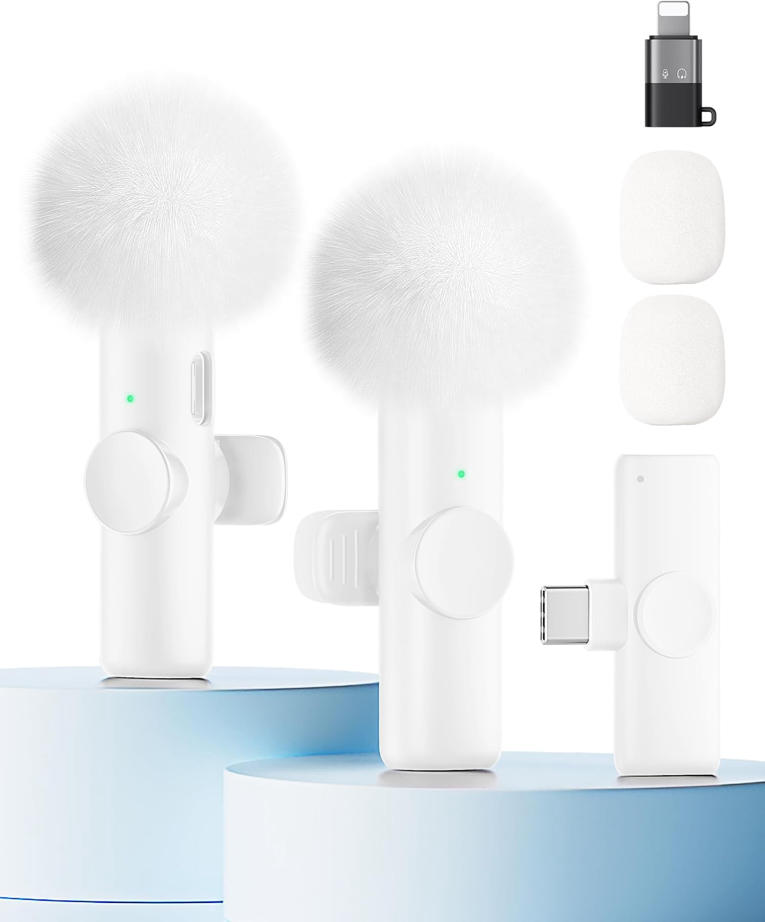 Microphone for and Phone, 2 Lavalier Lapel Mic with Noise Reduction ...