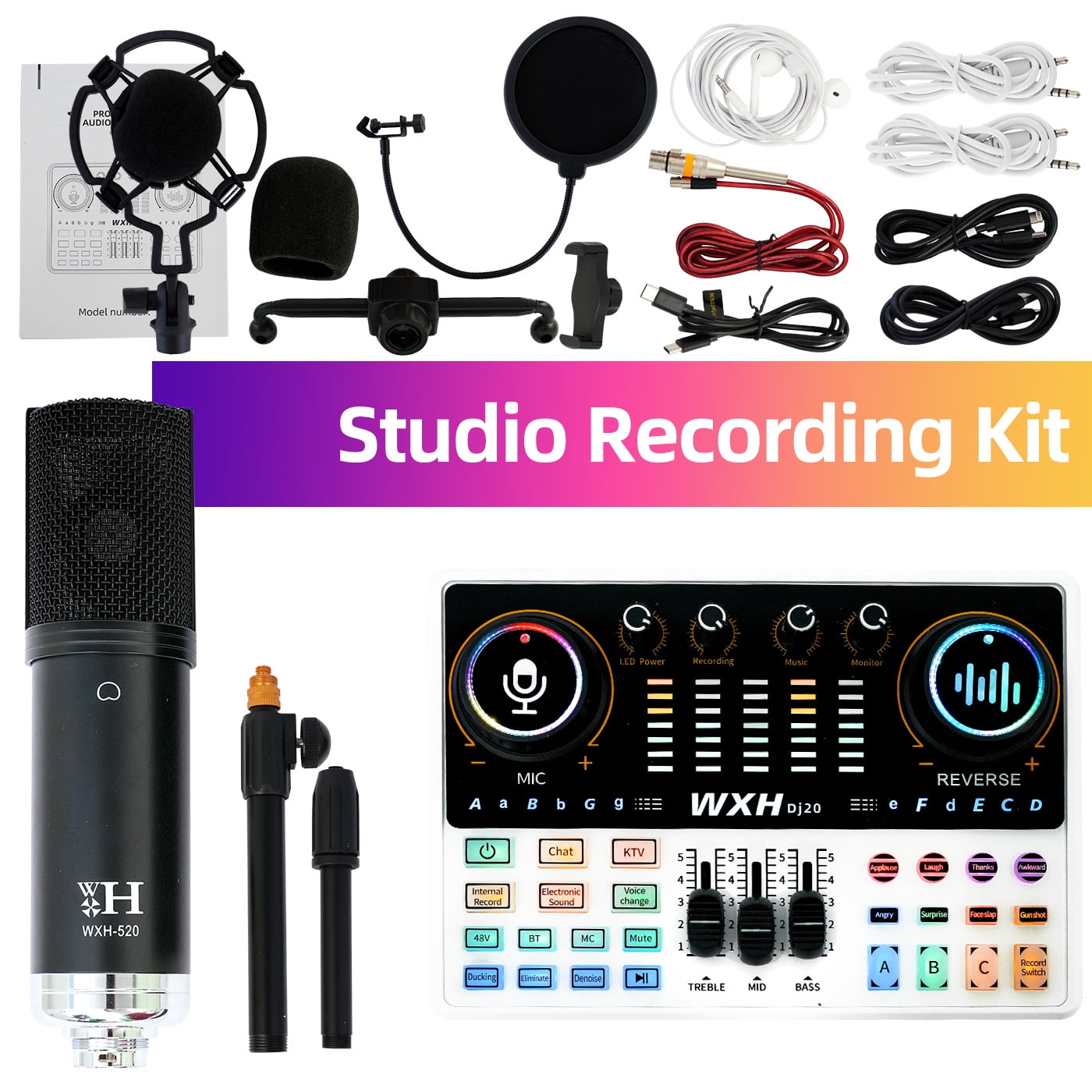 Microphone for Podcast Equipment Bundle and Studio Recording Equipment ...