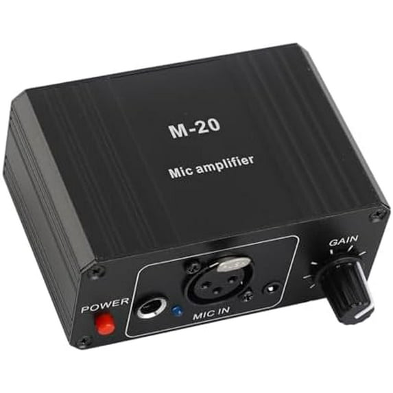 Microphone Preamp Mic Gain Booster, 48V Power XLR Output for Dynamic ...