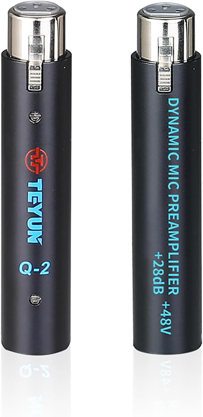 Microphone Preamp with 28dB Gain, Dynamite Active in Line Compact Dynamic Booster Preamp, Mic ...