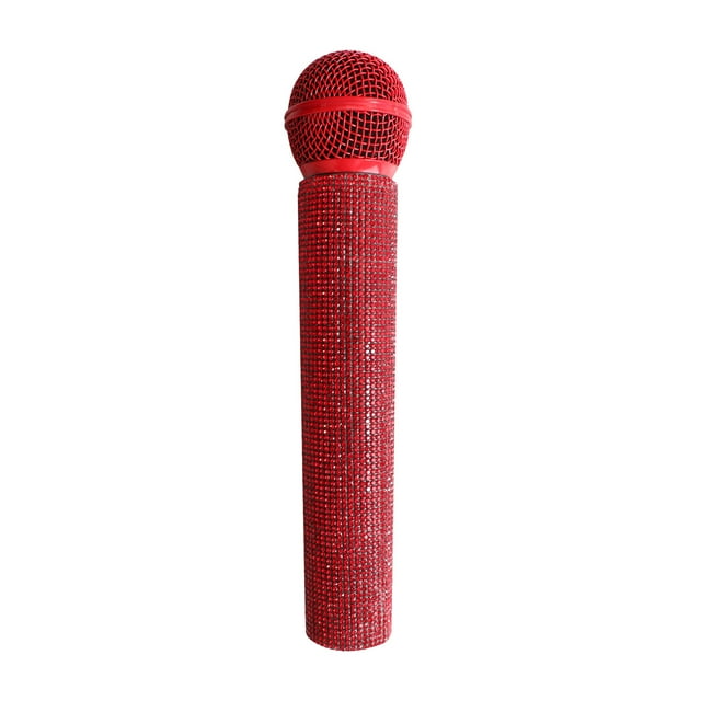 Microphone Prop Fake Mic Bling Rhinestones Shining Microphone Prop ...