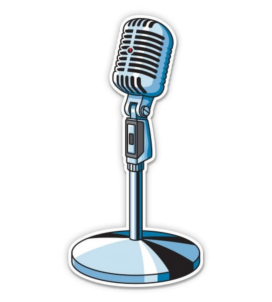 Microphone Retro Studio Radio Broadcast Media - 12" Vinyl Sticker ...