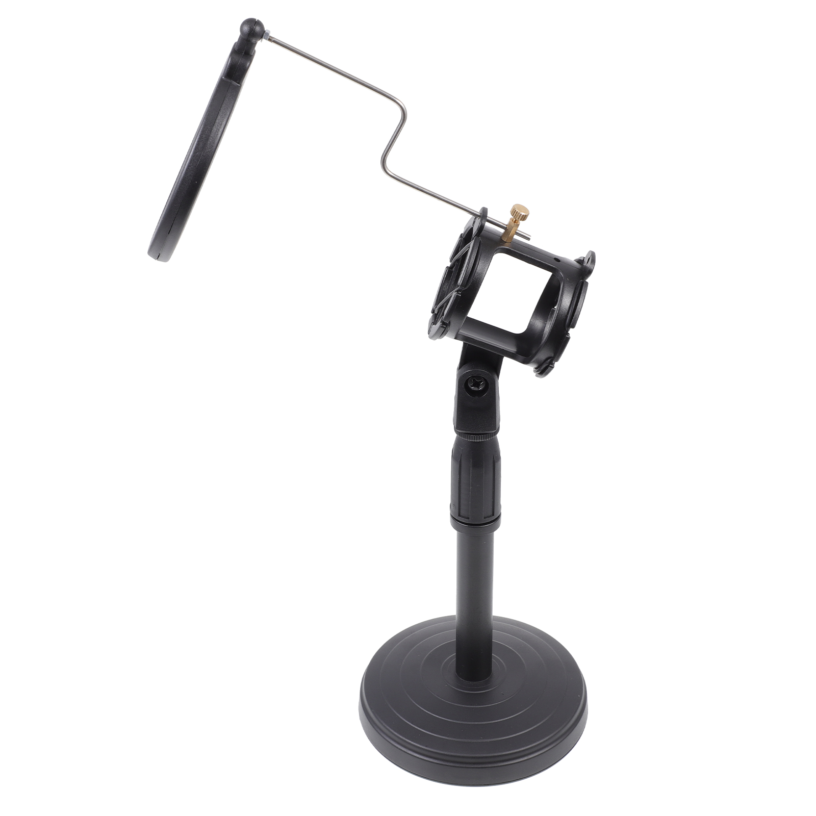 Microphone Stand Adjustable Metal Base Fixing Frame Fixture Desktop ...