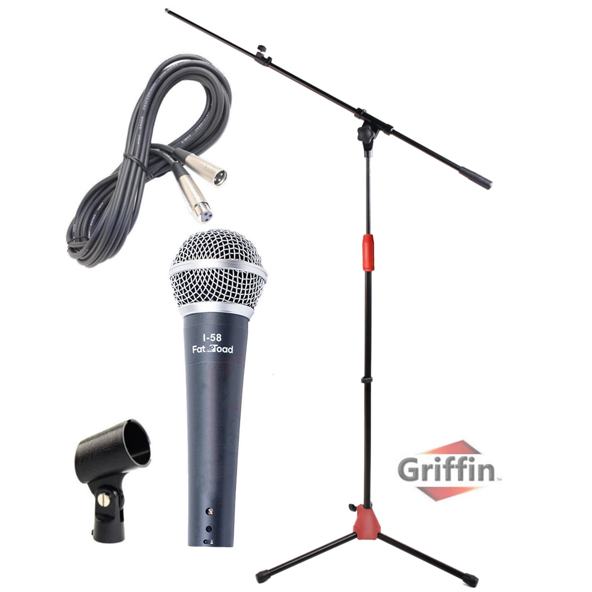 Microphone Stand Studio Package by Griffin Telescoping Boom Arm Mount ...