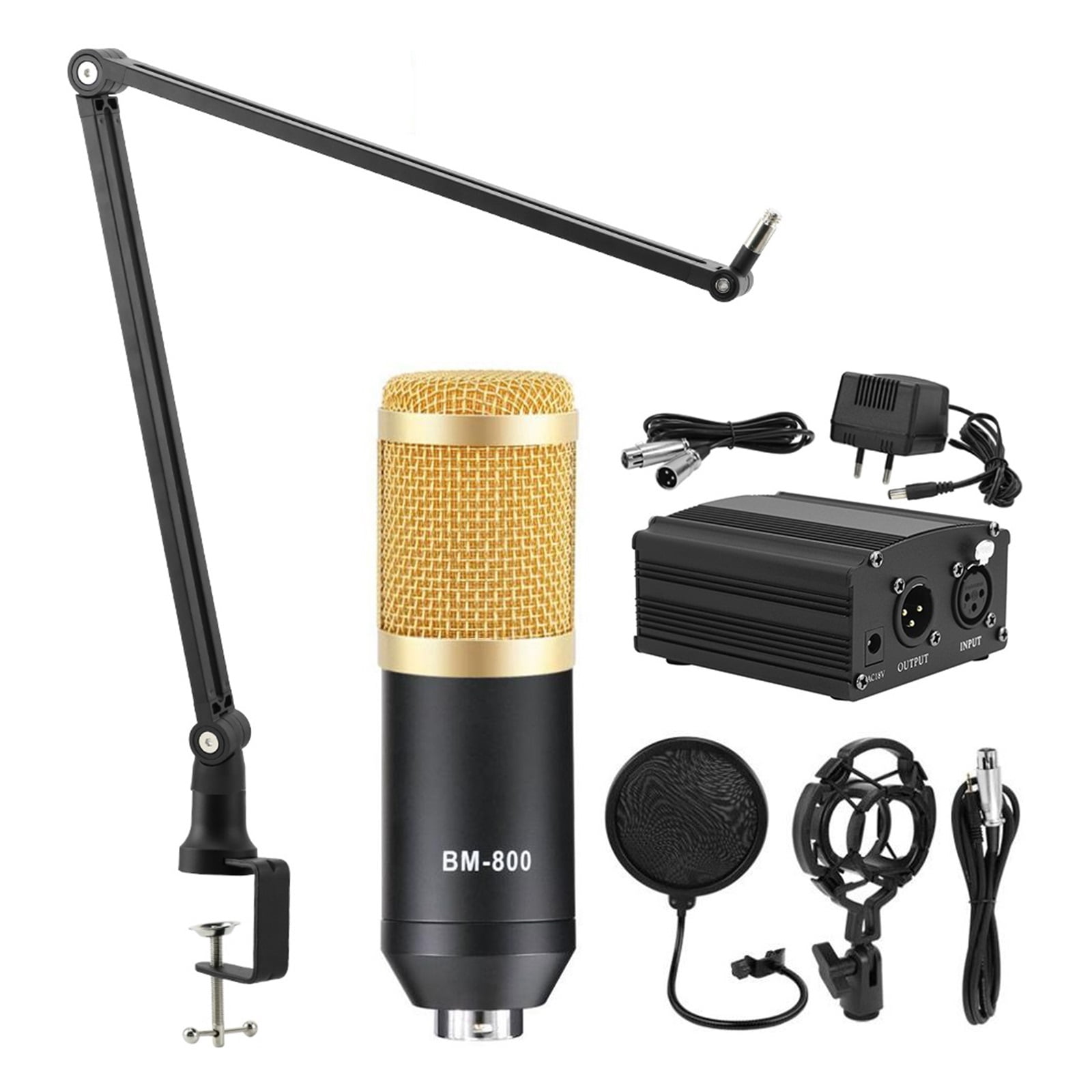 Microphone Studio V8 Sound Card Phantom Power Kits Bm800 Condenser ...