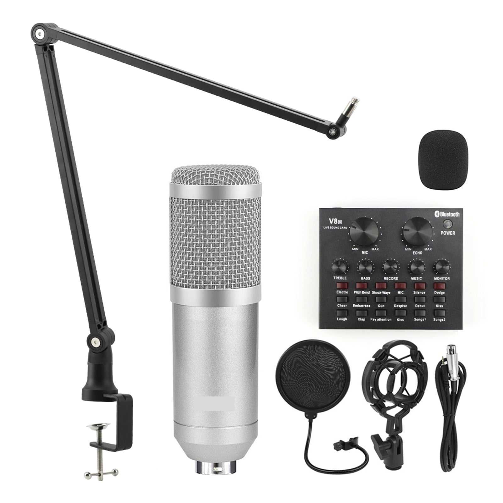 Microphone Studio V8 Sound Card Phantom Power Kits Bm800 Condenser ...