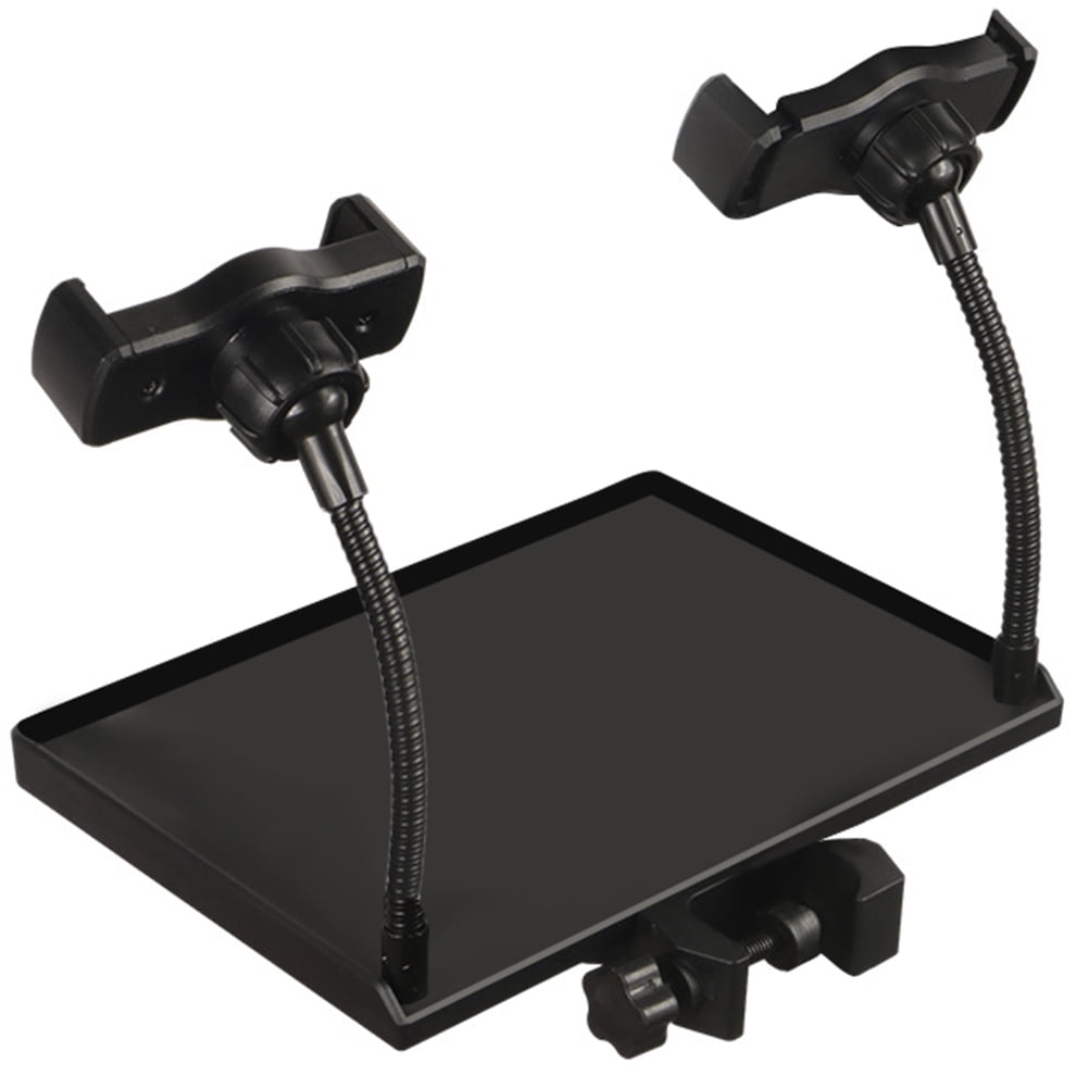 TABLZONE Mic Stand Shelf in Black Plastic, Adjustable and Safe for Home ...