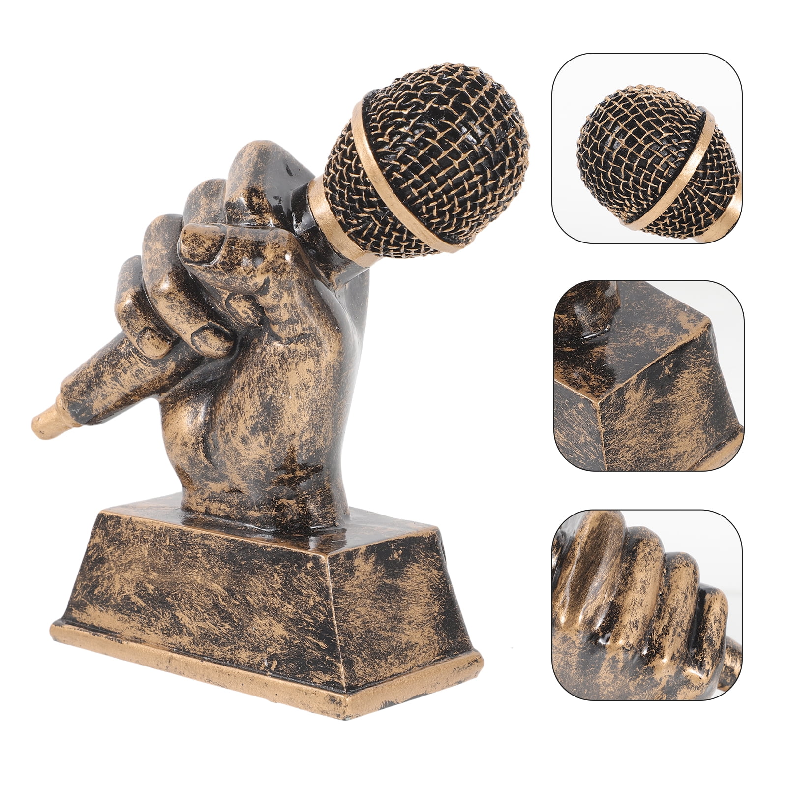 Microphone Trophy Award Trophy Microphone Sculpture Resin Trophy Home ...