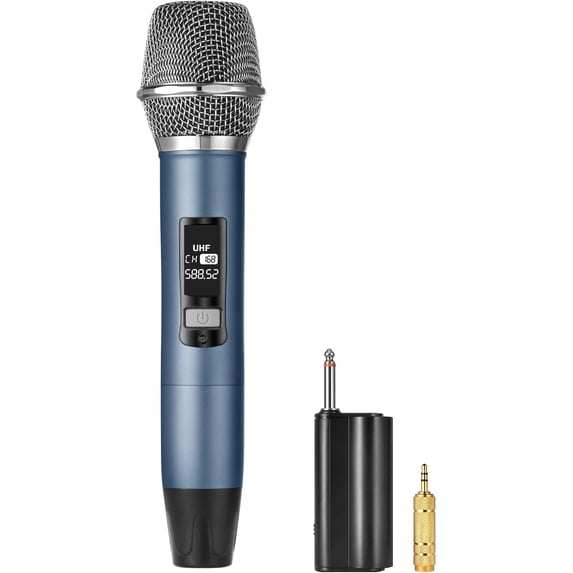 Microphone, Two UHF Microphones with 1/4" Receiver, Plug-and-Play for ...