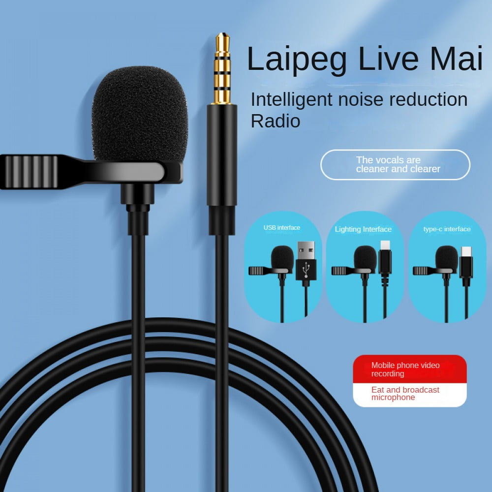 Microphone USB C Professional Lapel Clip-on Microphone Omni Condenser ...