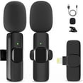 Microphone for iPhone, 2 Pack Wireless Microphones, Mini Mic, Lavalier ...