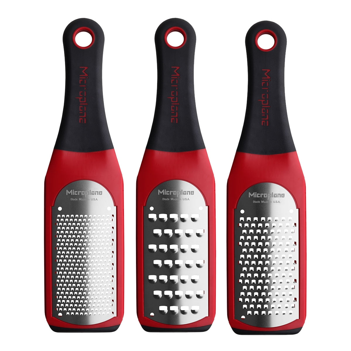 Microplane 3-Piece Artisan Series Grater Set, Red – Handheld Kitchen ...