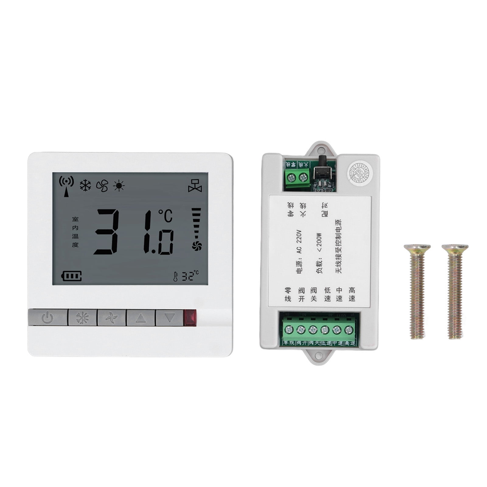 Microprogrammed 220V Wireless Thermostat with LCD Display and Strong ...