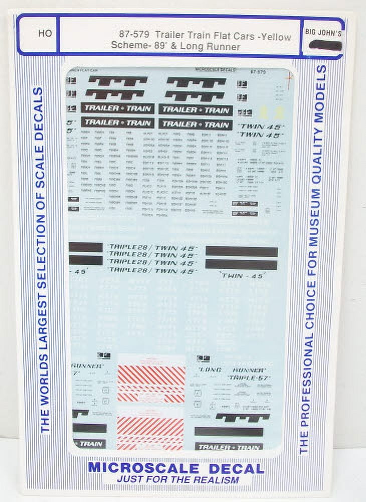 Microscale 87-579 TTX Yellow Flatcar Decals - Walmart.com