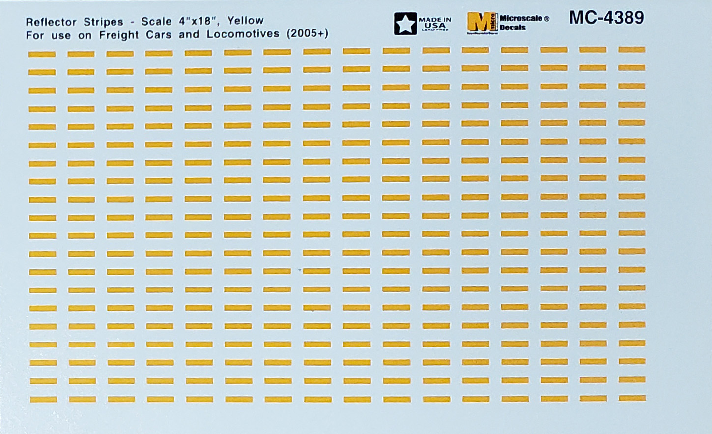 Microscale Model Railroad/Train Decals HO Scale Yellow Reflector ...