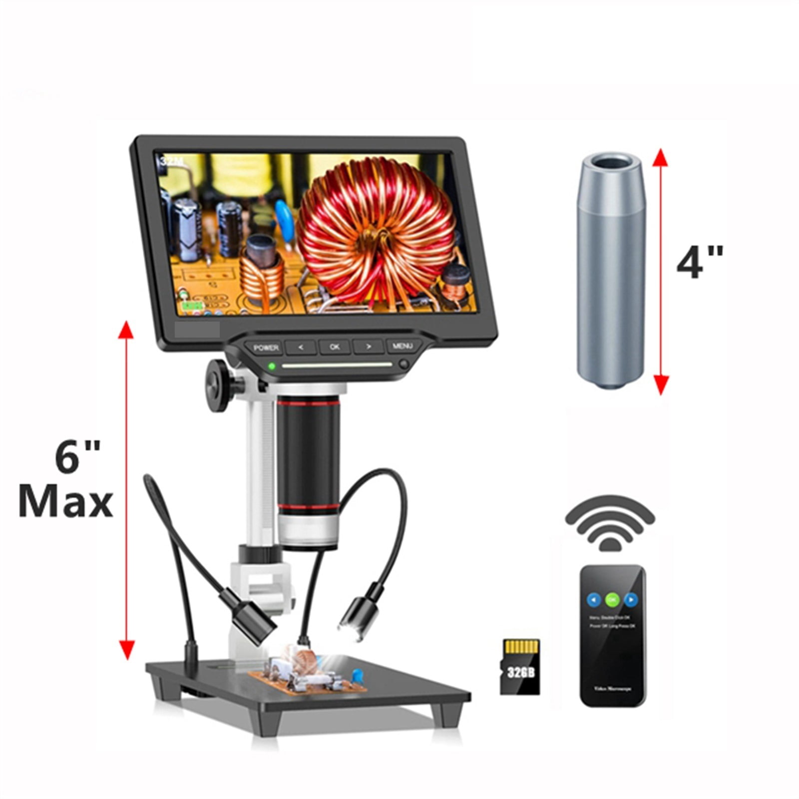 Microscope 3-1300X 16MP USB 7/10.1 Inch LCD Digital Microscope For ...