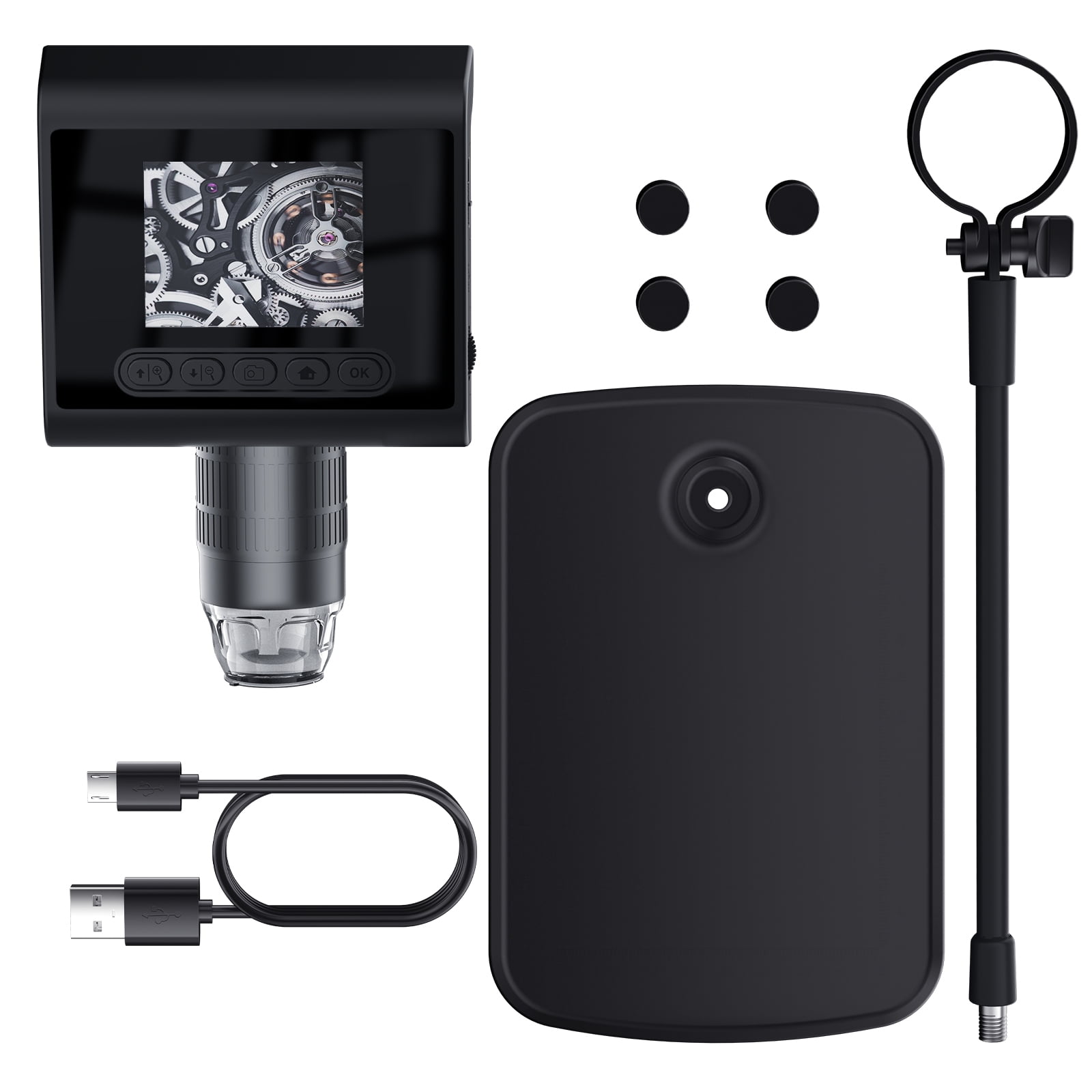 Microscope, 4.3 inches IPS screen Digital Coin Microscope 1000x, Coin ...