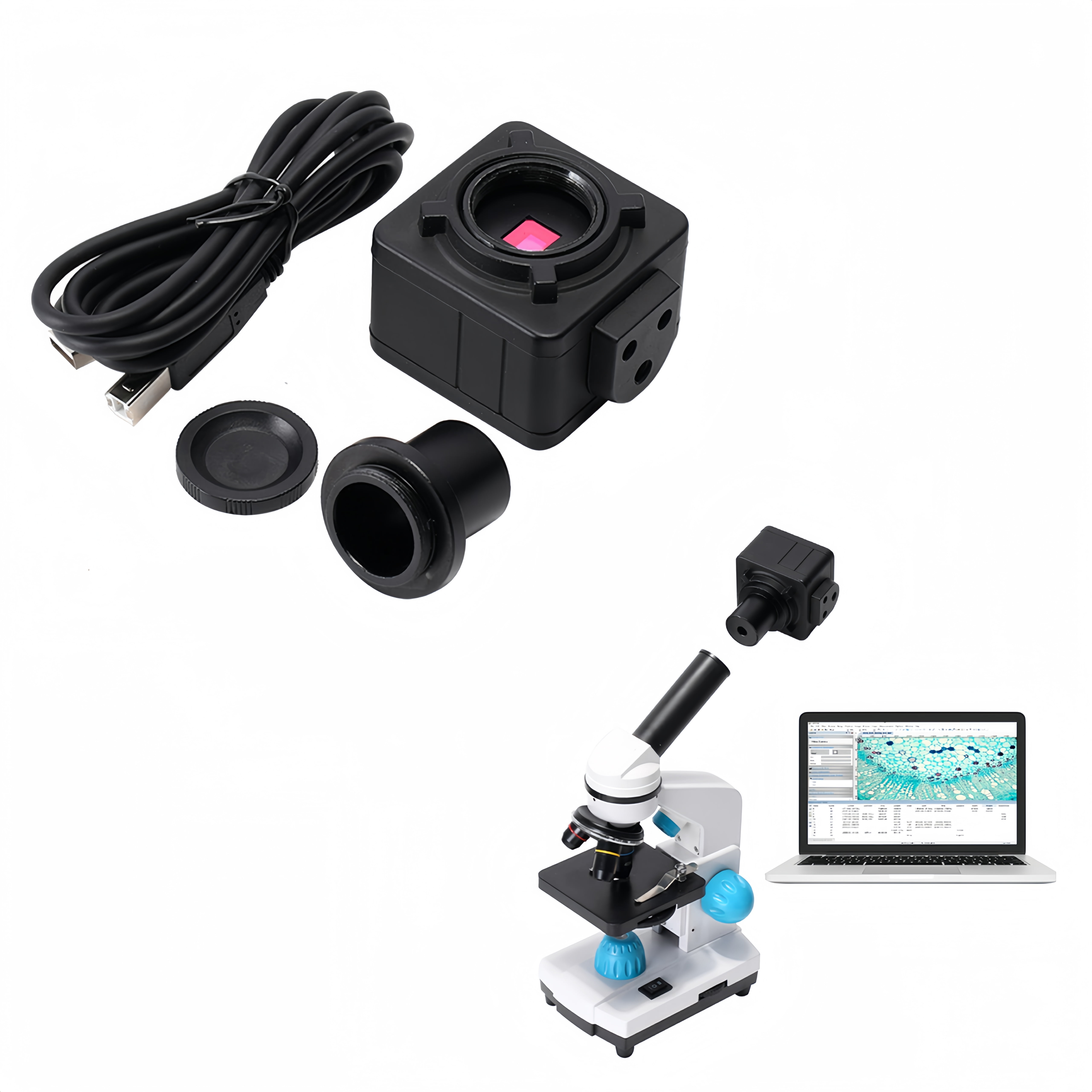 Microscope Camera 5MP USB HD CMOS Digital Microscope Camera with Mount ...