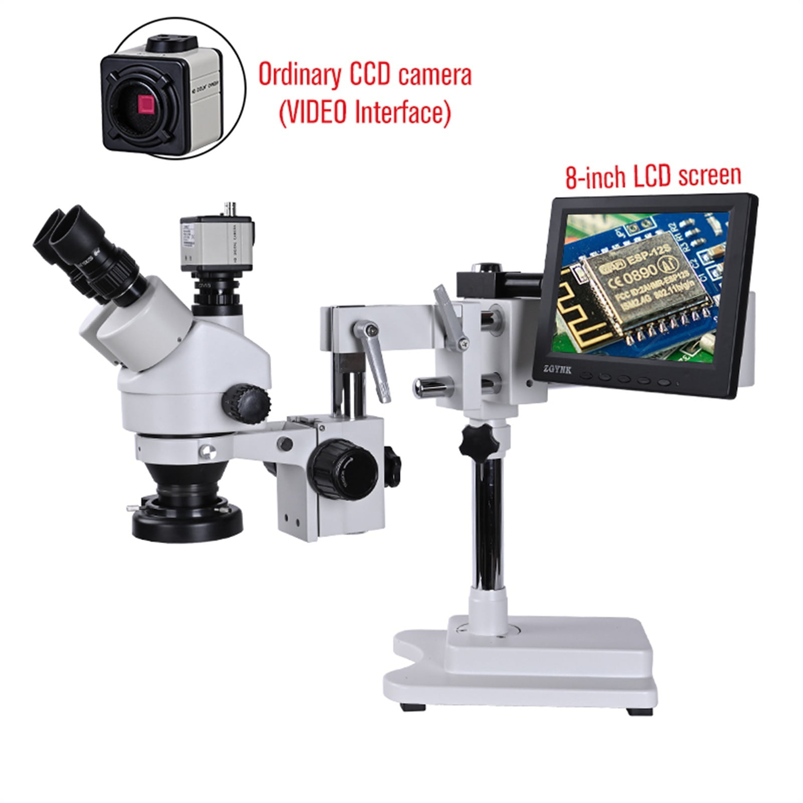 Microscope,Continuous Zoom 3.5-90X Double Boom Stand Greater Scope ...