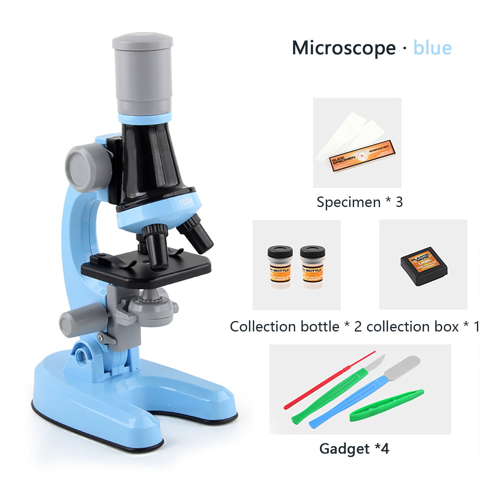Microscope for Kids -100X 600X 1200X Microscope Toy Beginner ...