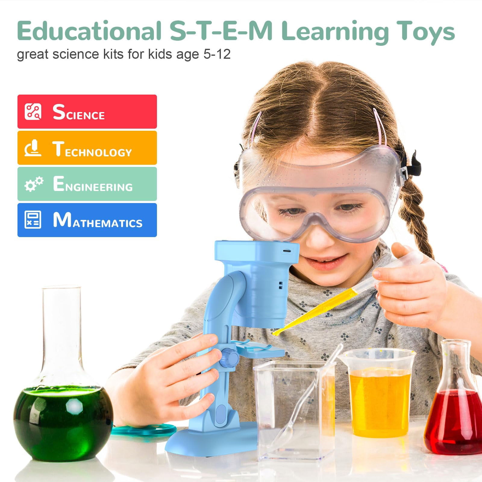 Microscope for Kids - Digital Microscope with 2.8 Inch Screen for Girls ...