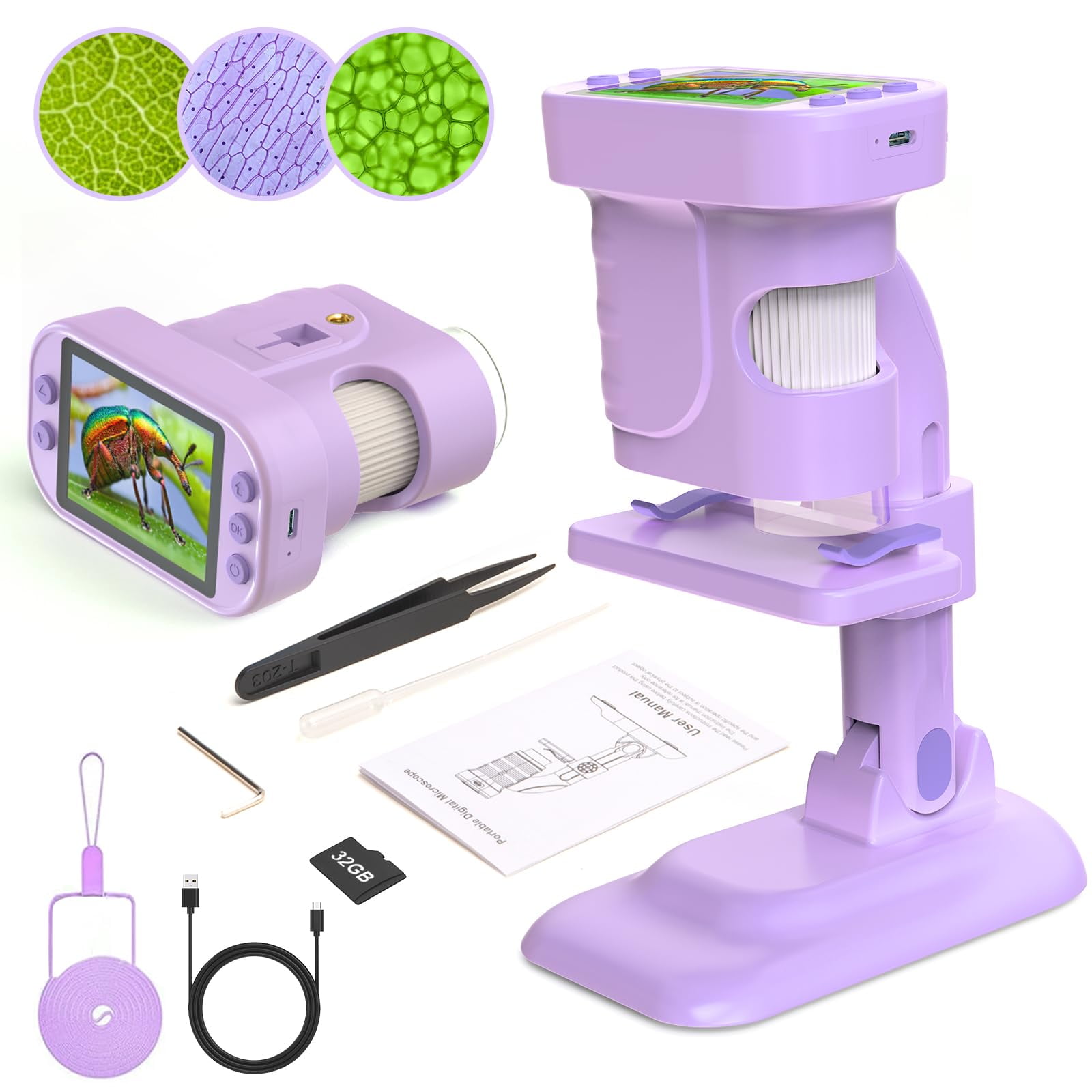 Microscope for Kids - Digital Microscope with 2.8 Inch Screen for Girls ...