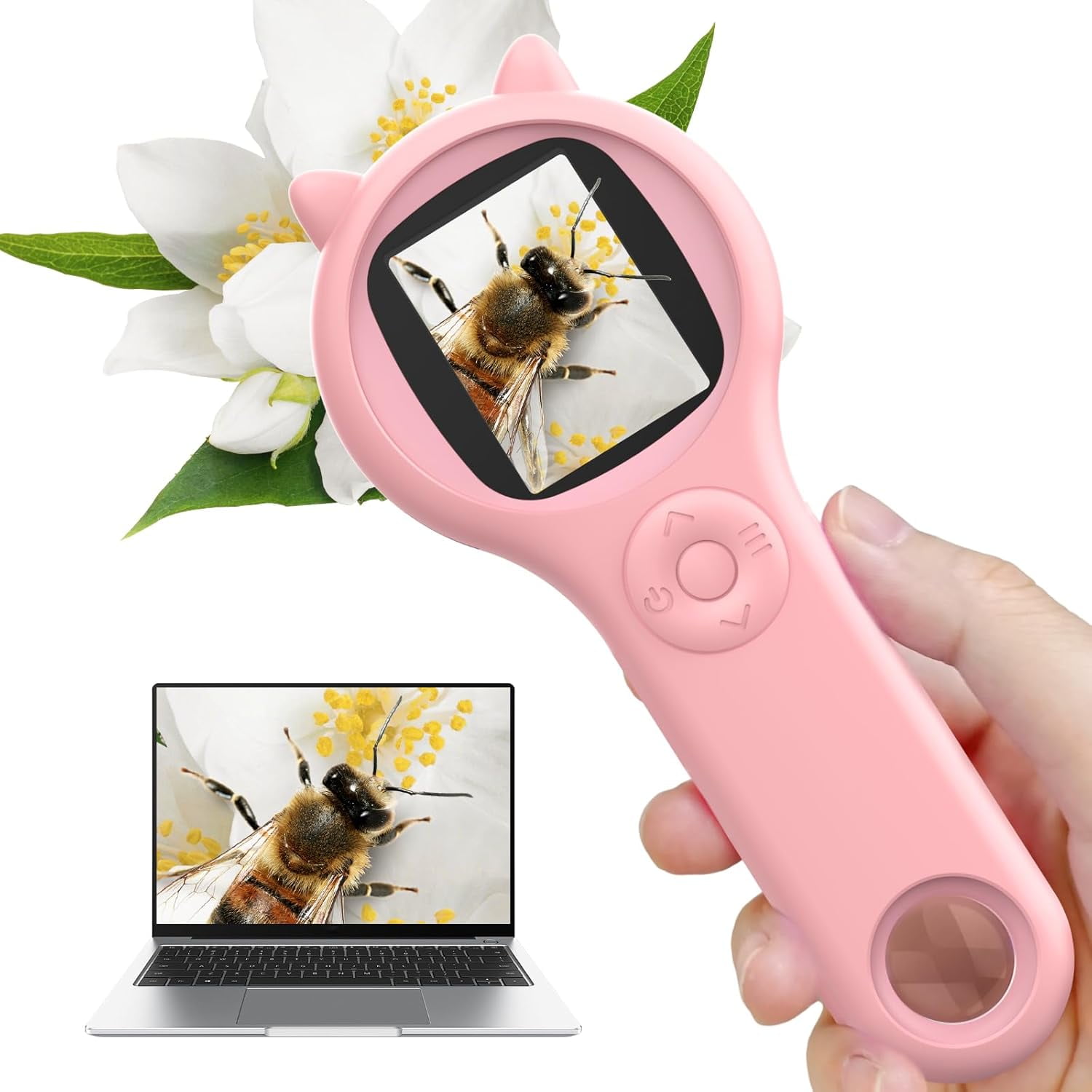 Microscope for Kids - Portable Handheld Magnifying Glass for Kids ...