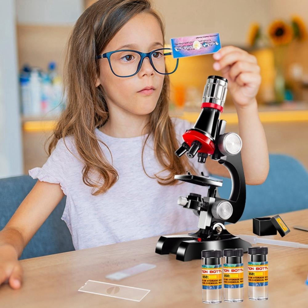 Microscope Kit For Kids,100X 400X 1200X Compound High Magnification ...