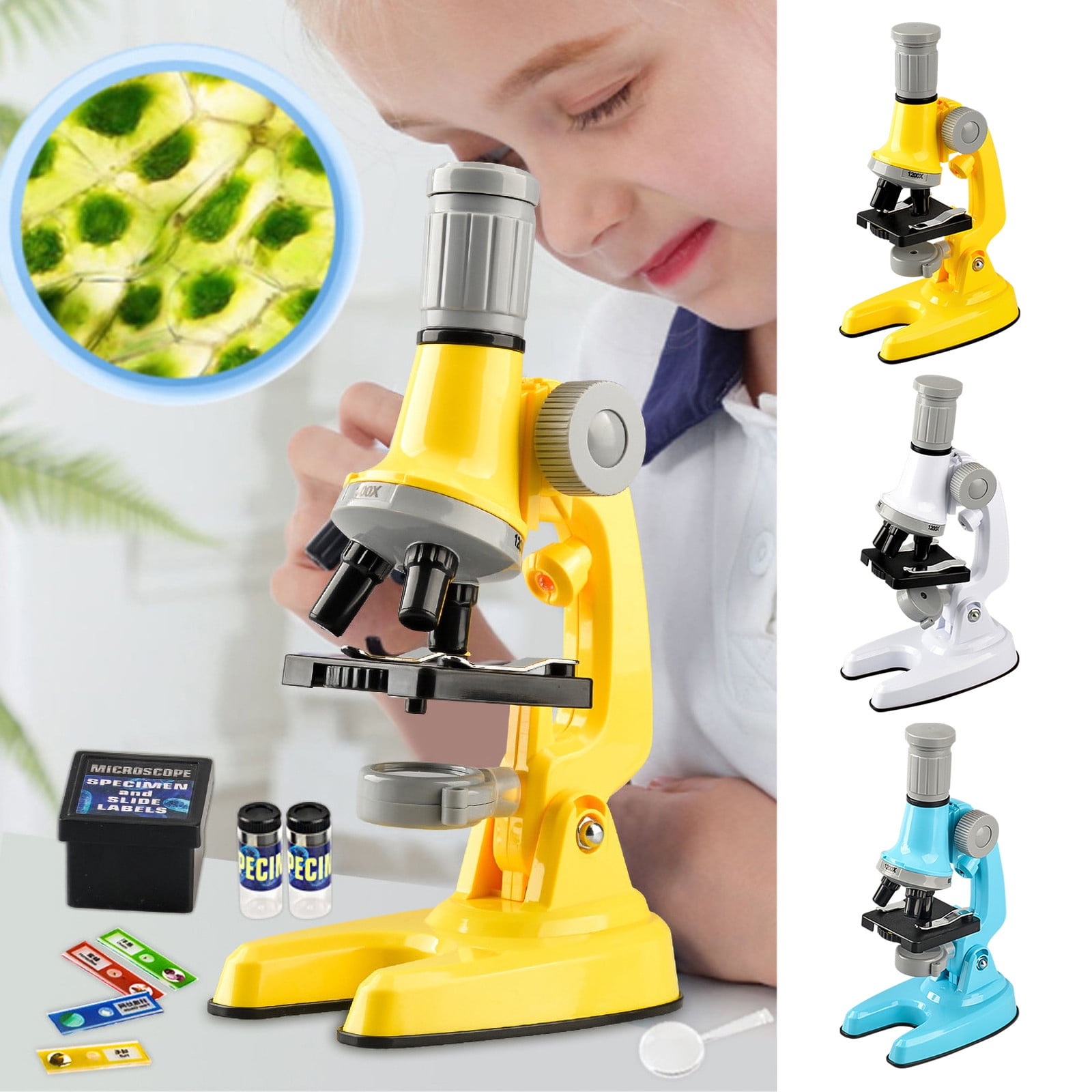 Microscope Kit, Science Toy, Led Illuminated, Clear Imaging, Hd ...