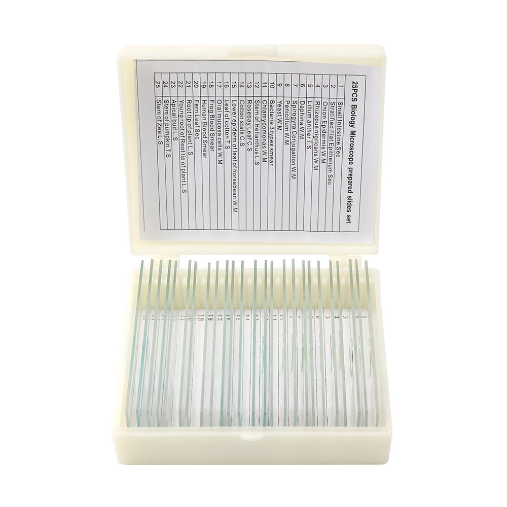 Microscope Slides,Educational Microscope 25pcs/set Sample Tissues ...
