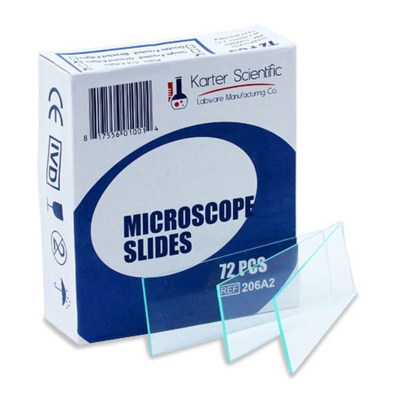 Karter Scientific Microscope Slides, Ground Edges, 90 Corners, 3x1, 72 ...