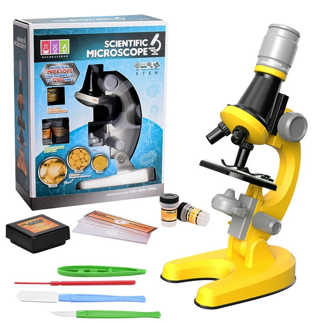 Microscope for Beginners Children Student, 100X- 1200X Compound ...