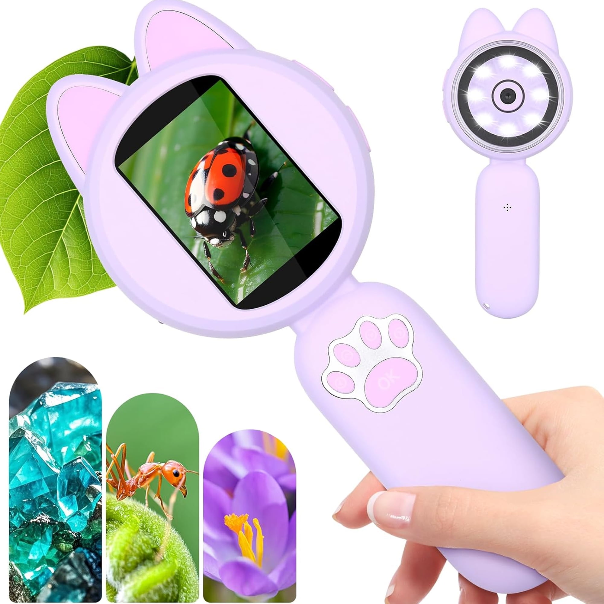 Microscope for Kids,Mini Portable Macro Microscope,Digital Microscope ...