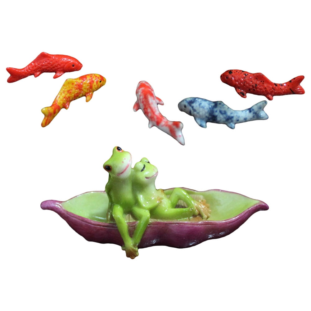 Microscopic Frog Ornaments Garden Outdoor Decorations Fish Statue ...