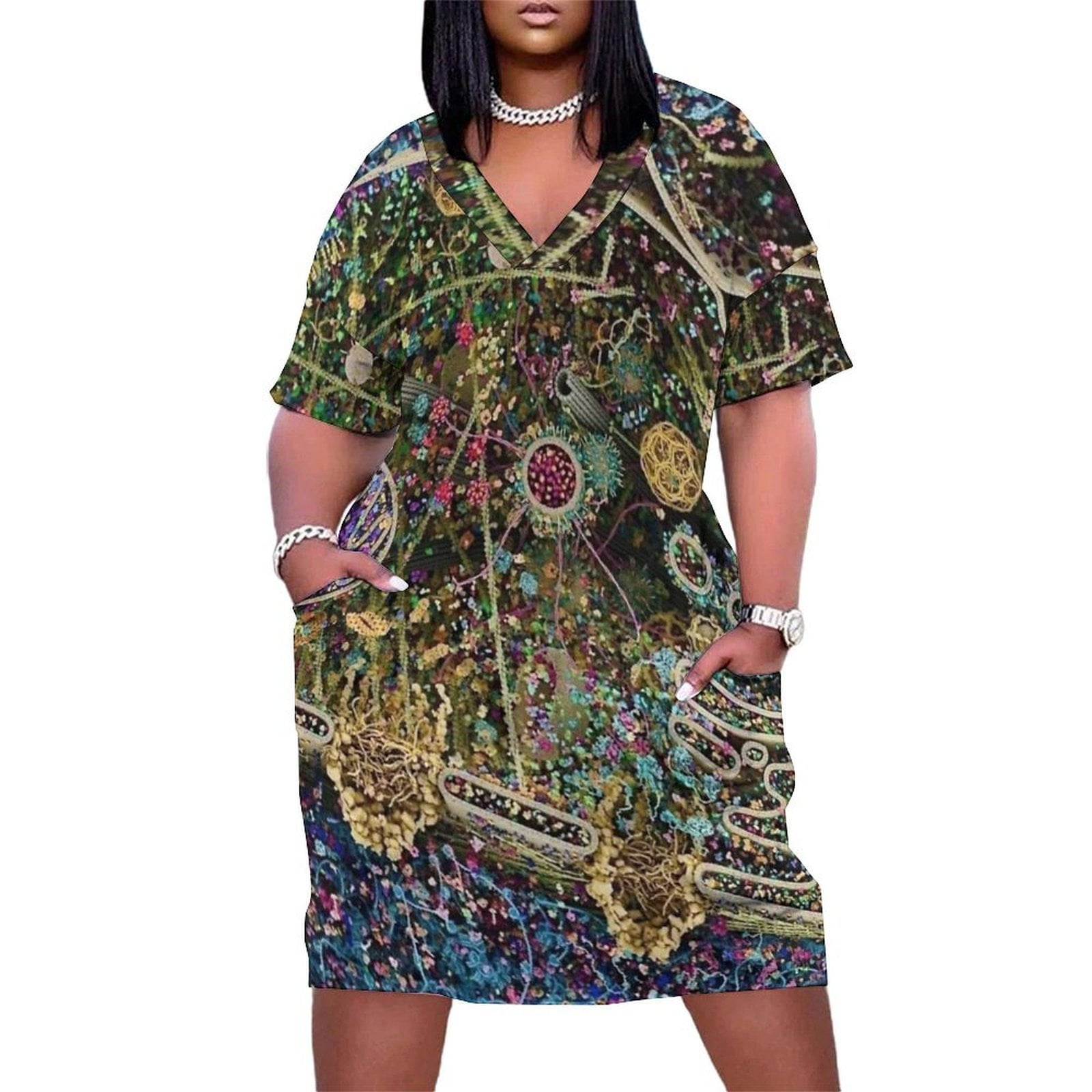 Microscopic Organisms Cell Structure Cell Loose Pocket Dress Dresses ...