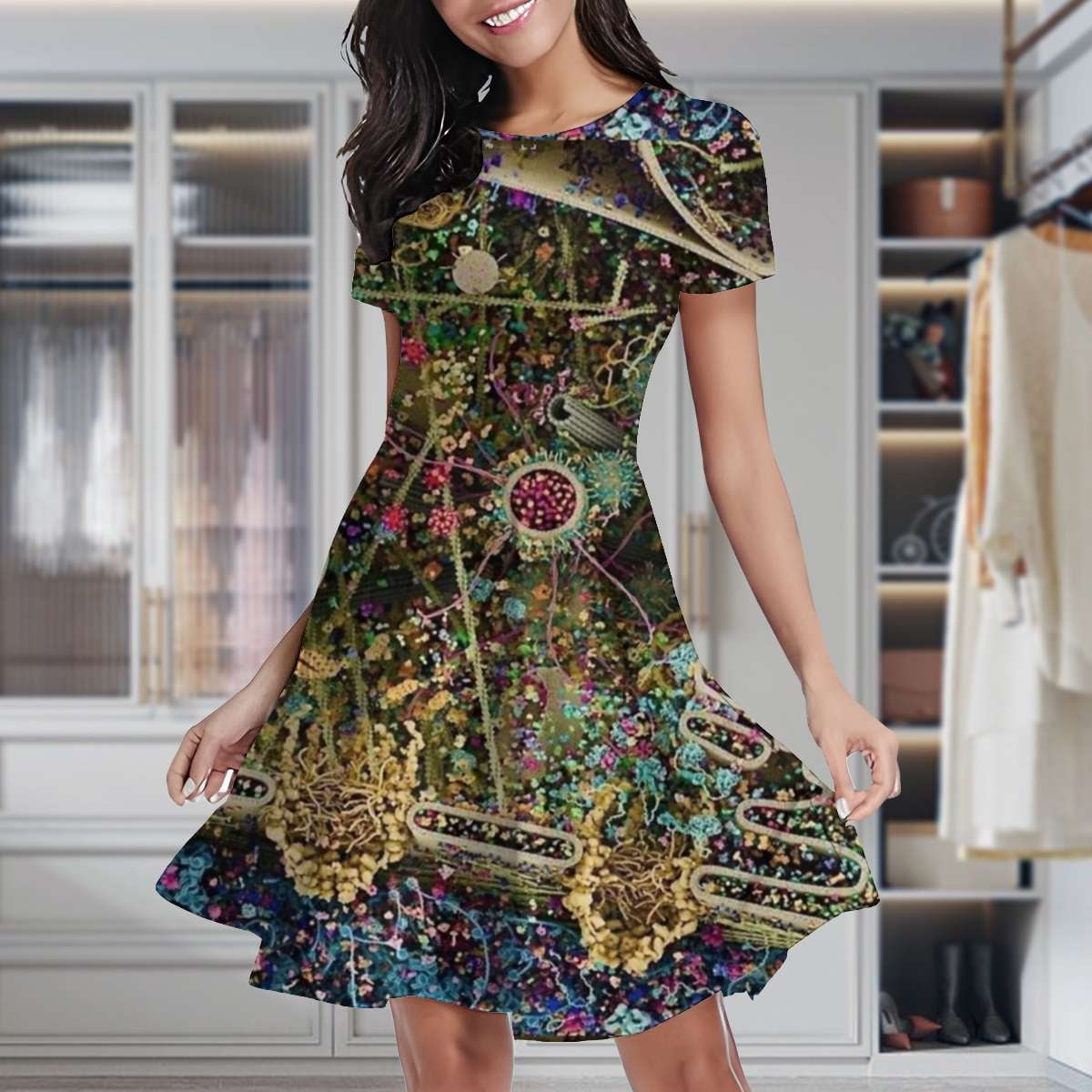 Microscopic Organisms Cell Structure Cell Women's Classic Swing Skater ...