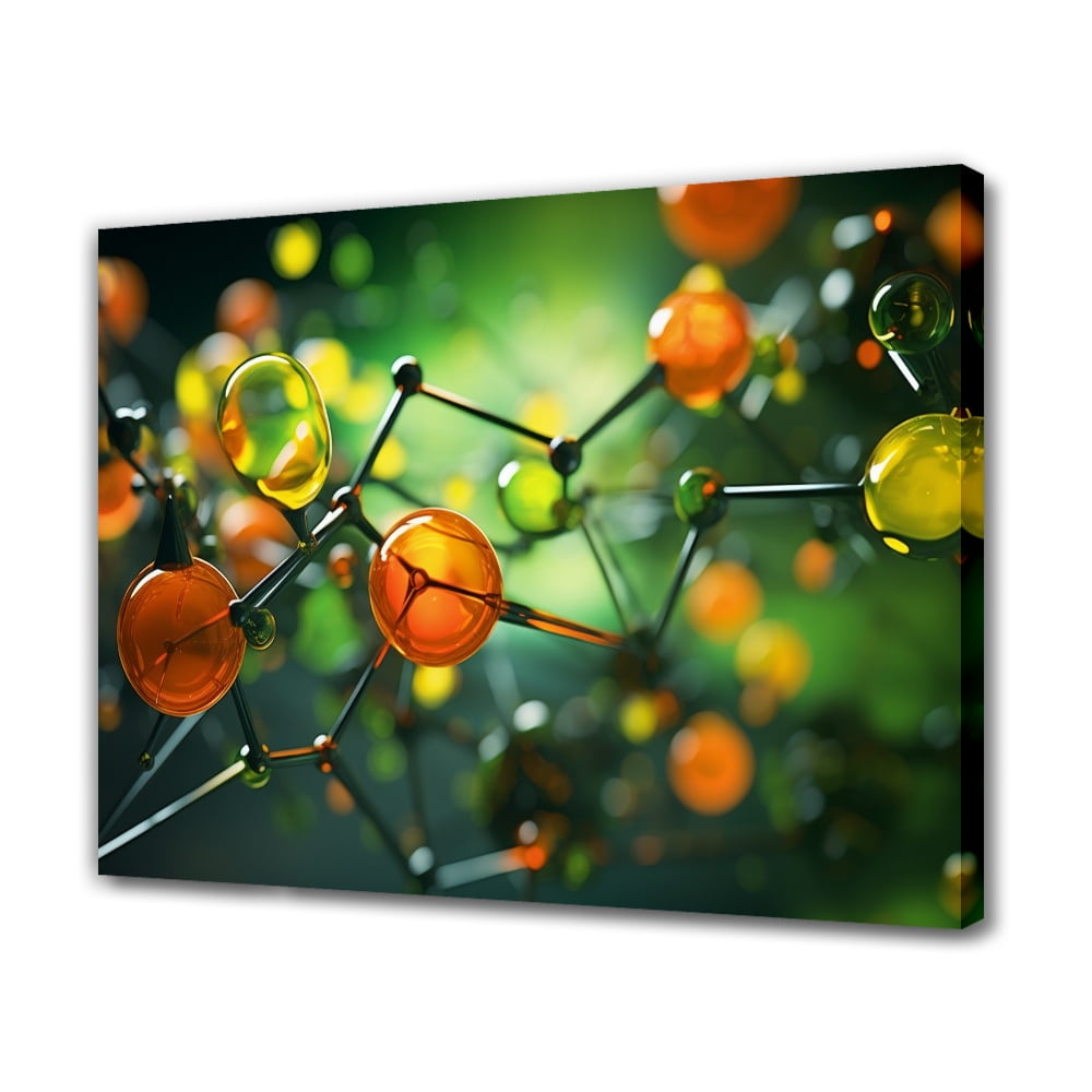 Microscopic Structures Of Molecules Canvas Poster Bedroom Decor Sports ...