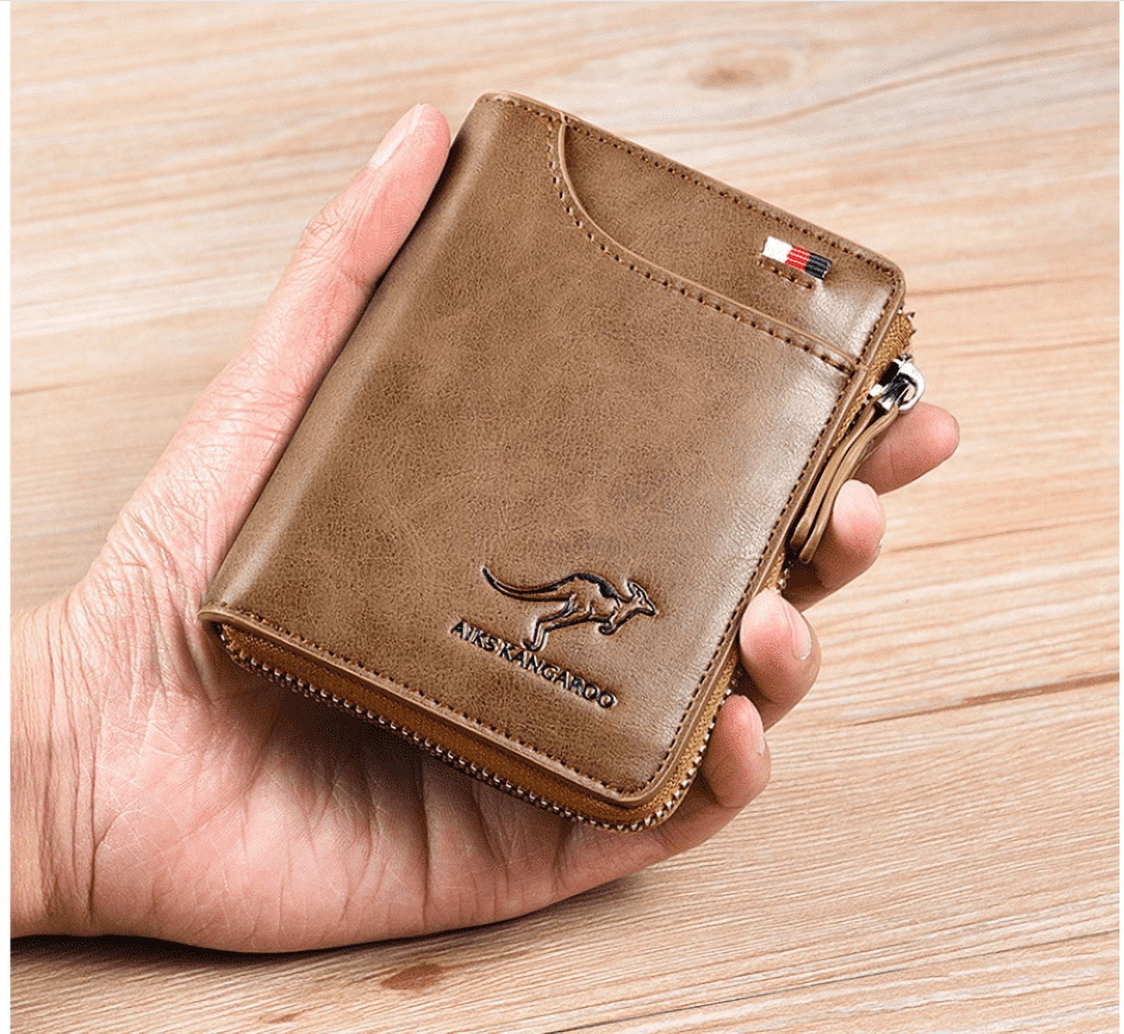 Microseven Men Men's RFID Blocking T1 Leather Wallet Credit Cards ID ...