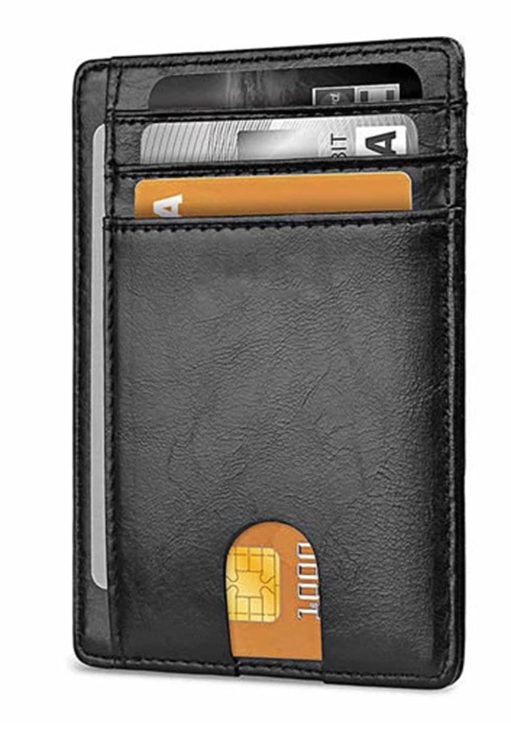 Microseven Slim Minimalist RFID Blocking Unisex, Wallet, Black ...