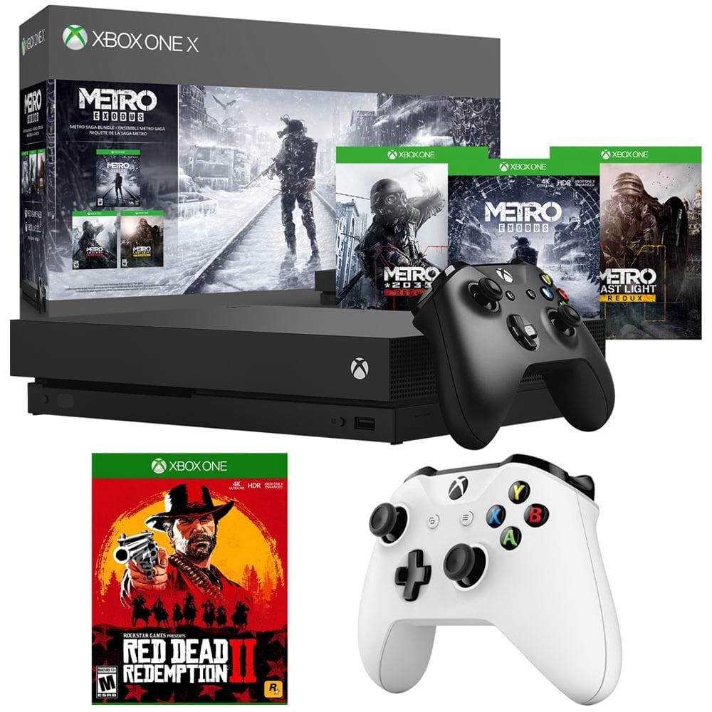 Microsoft (CYV-00279) Xbox One X 1TB Console w/ Controller Metro Saga ...