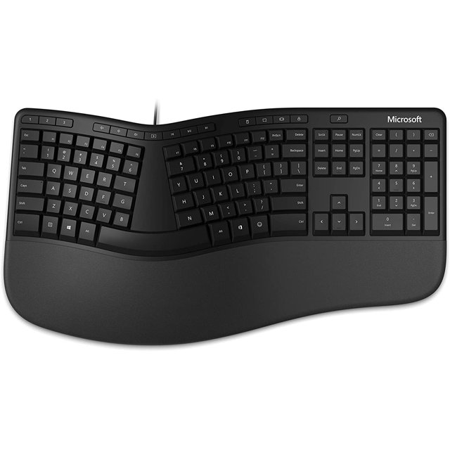 Microsoft Ergonomic USB Keyboard, Black - Walmart.com