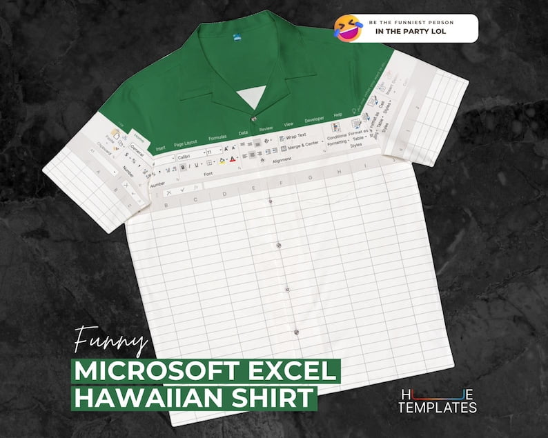 Microsoft Excel Hawaiian Shirt, Fun Summer Apparel, Office Party Outfit ...