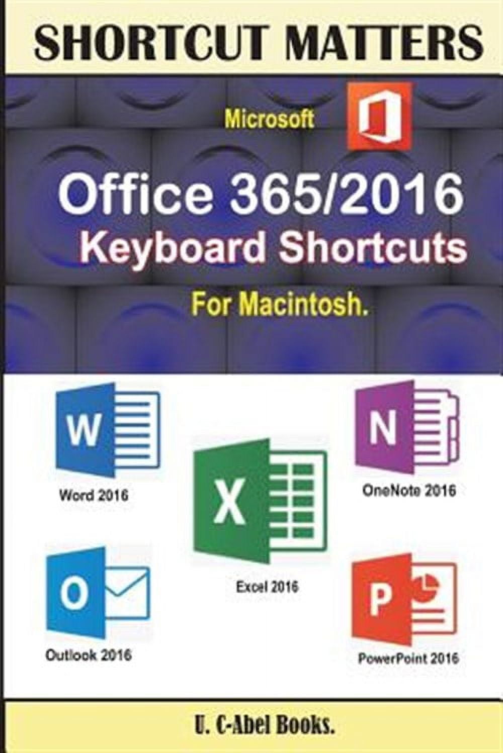 Microsoft Office 365/2016 Keyboard Shortcuts for Macintosh - Walmart.com