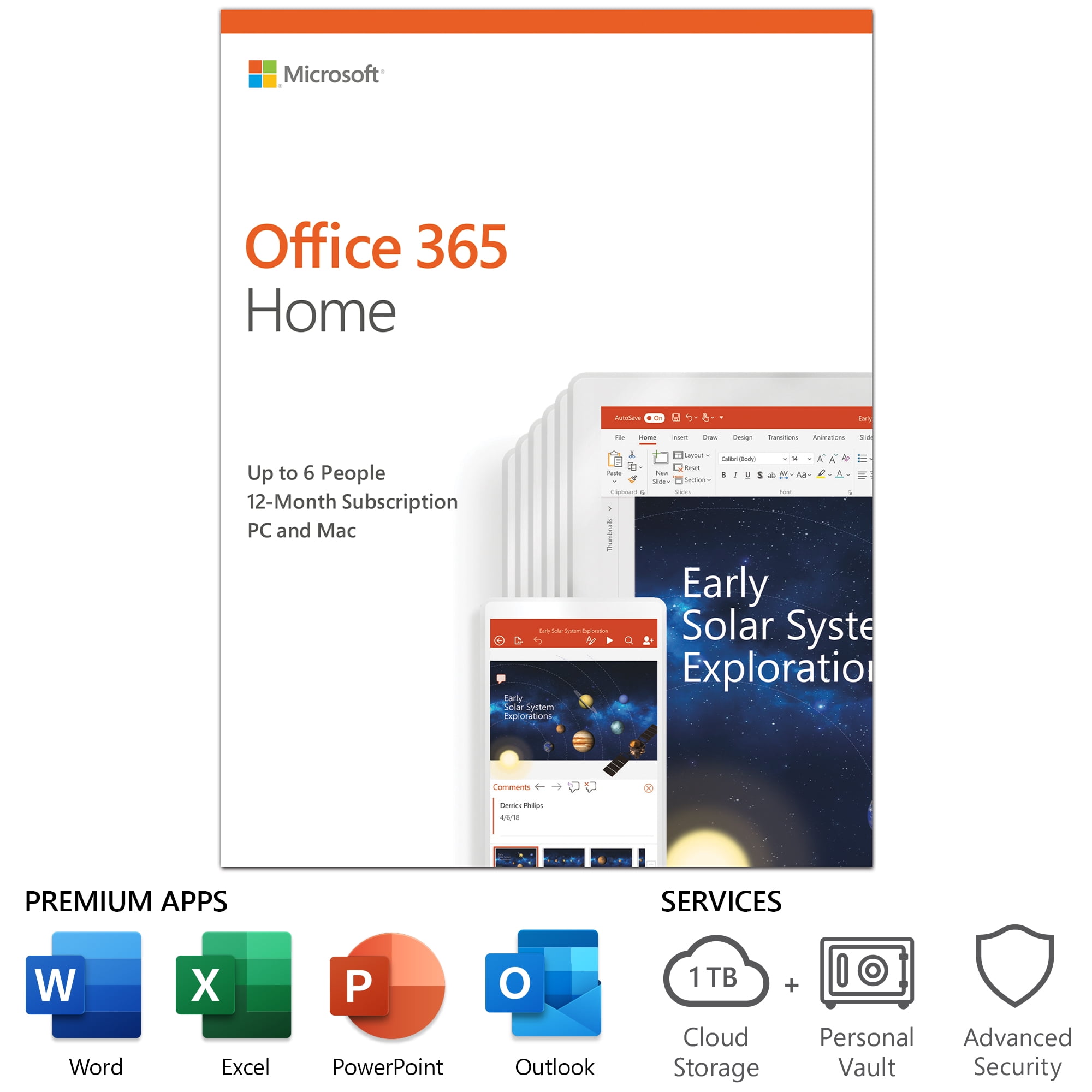Microsoft Office 365 Home | 12-month subscription, up to 6 people, PC ...
