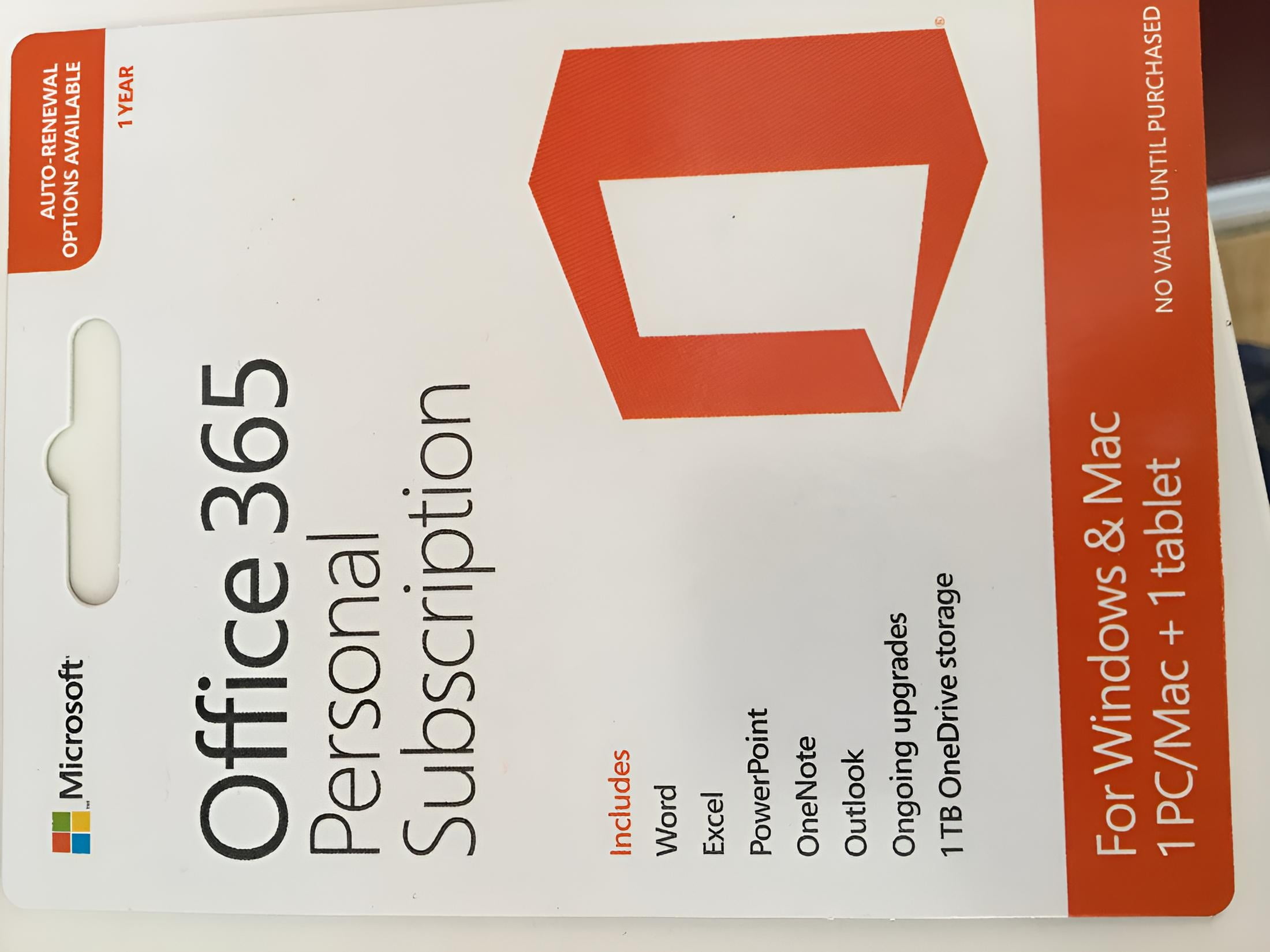 Microsoft Office 365 Personal | 1 Year, 1 User, PC/Mac | Word Program ...