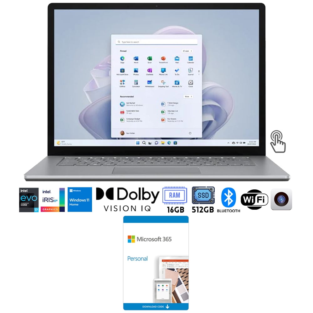 Microsoft RIP-00001 Surface Laptop 5 15" Intel i7, 16GB/512GB Touch ...