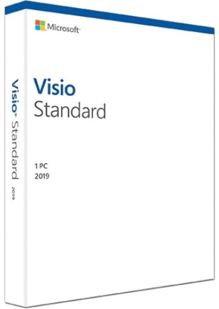 Microsoft Visio 2019 Standard for Windows 10, Box Pack, 1 PC, Medialess ...