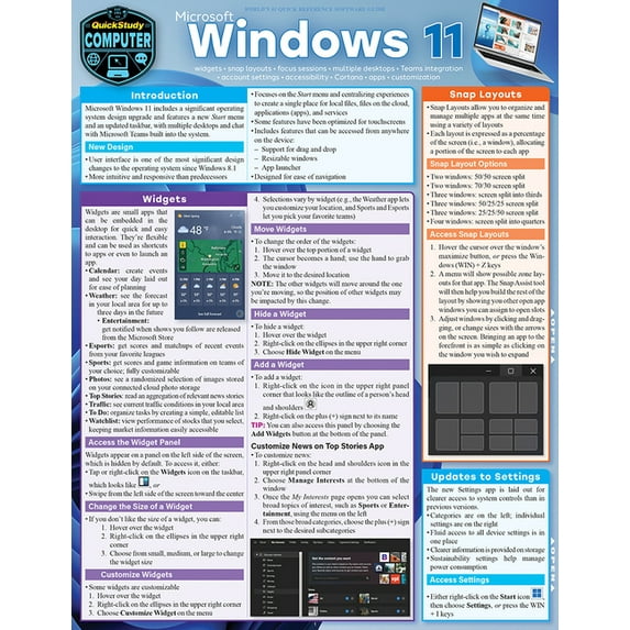 Microsoft Windows 11 : QuickStudy Laminated Computer Reference (Edition 1) (Other) - Walmart.com