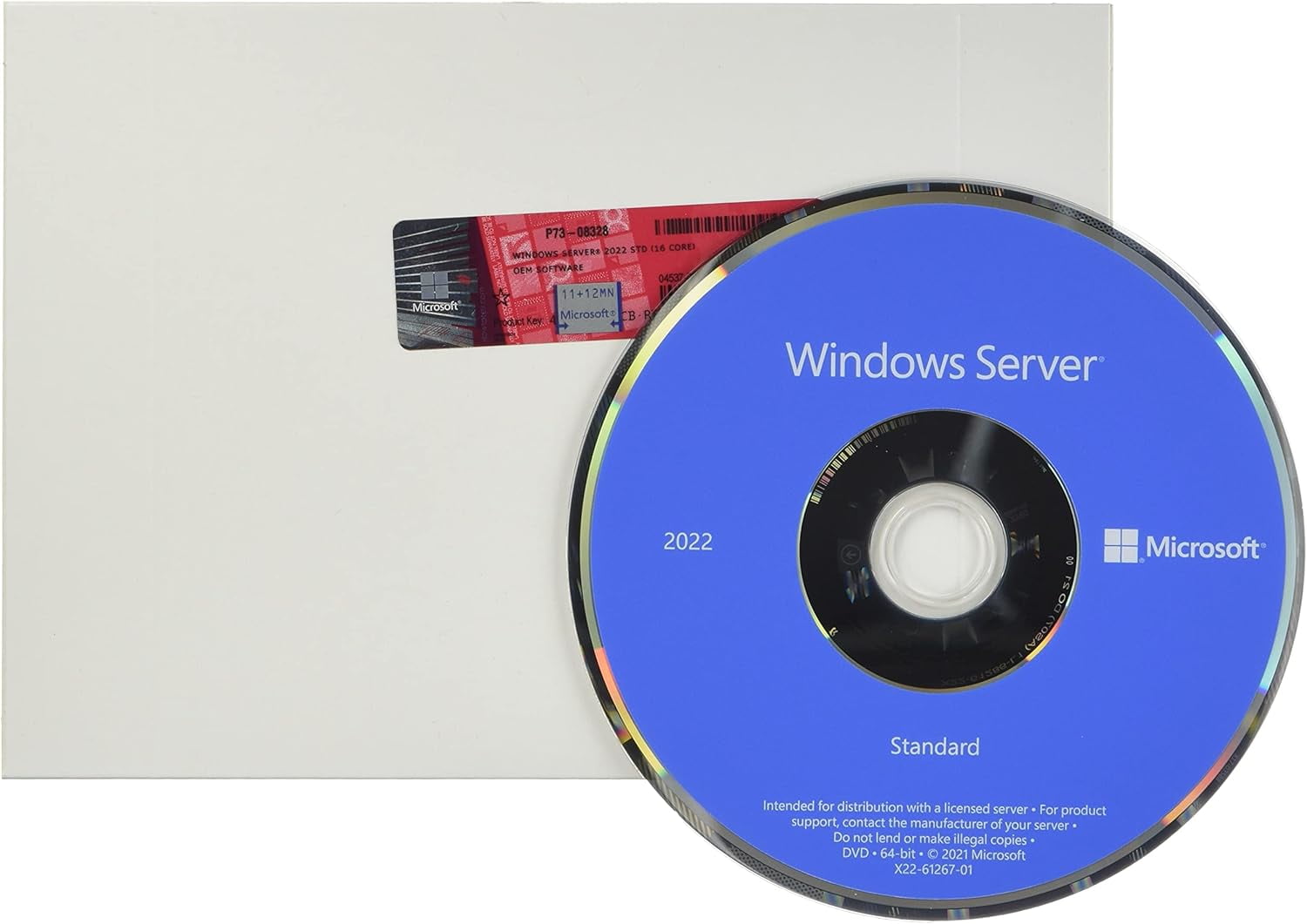 Microsoft Windows Server 2022 Standard, 16-Core, 64-Bit, DVD with Key ...